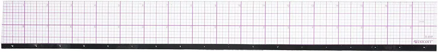 Westcott 8ths Graph Beveled Ruler, Metal Edge 18-Inch (B-85M ...