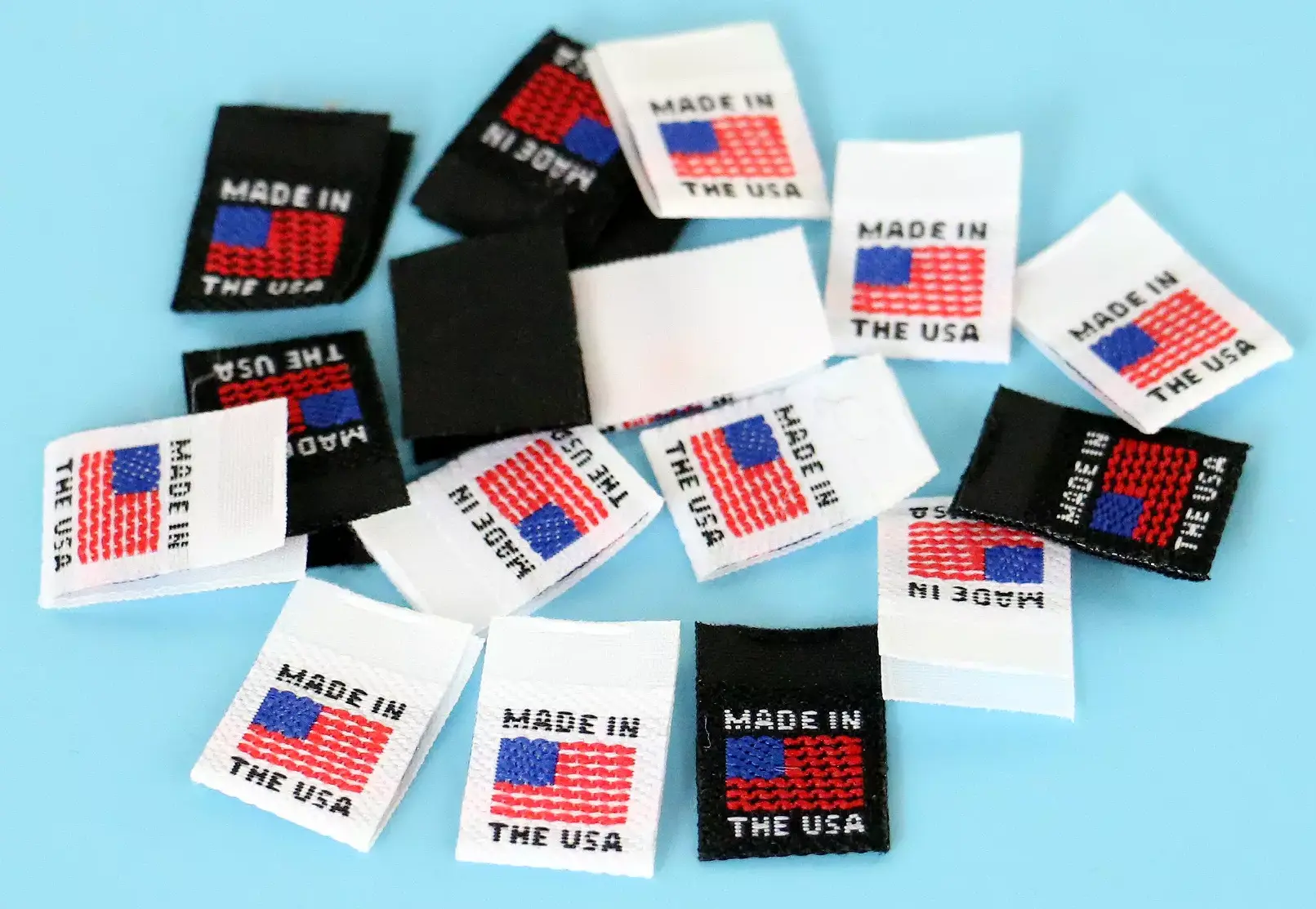 Woven Sew-In "MADE IN THE USA" Flag Clothing Labels | GoldStar Tool